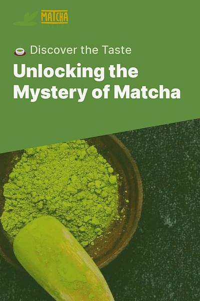 What does matcha taste like?